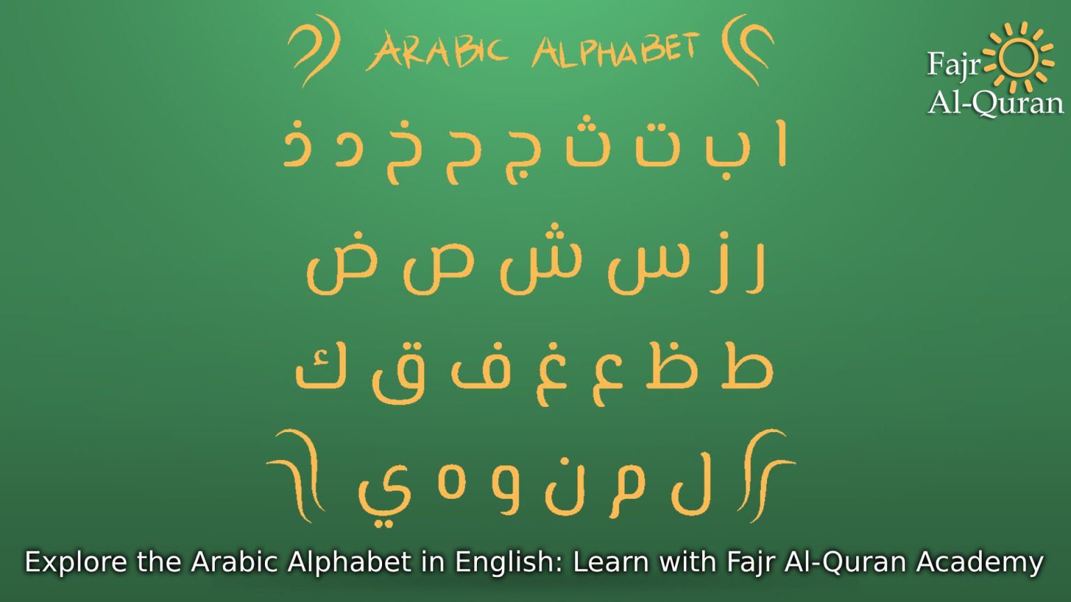 Arabic Alphabet in English: Learn with Fajr Al-Quran Academy